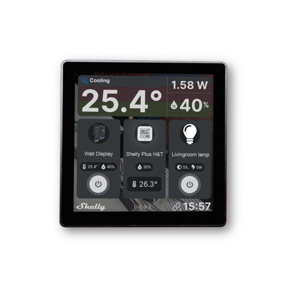 Shelly Wall Display Wi-Fi+Bluetooth villanykapcsoló + színes